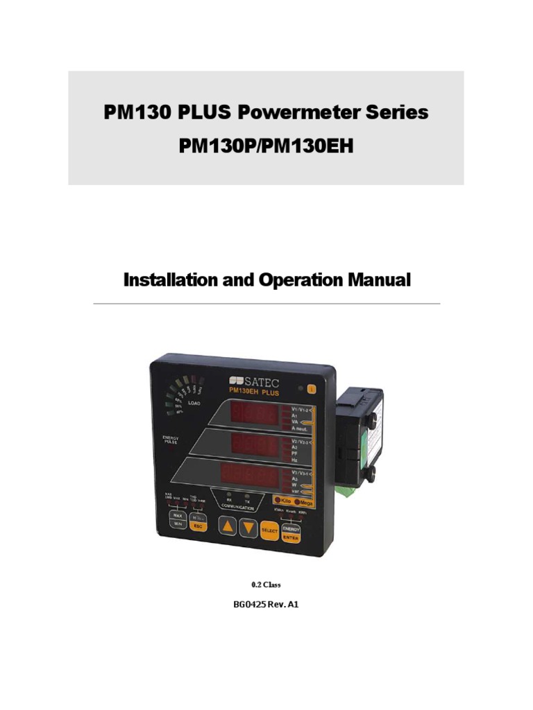 PM130EH Plus Manual 0.2 Class | PDF | Power Supply | Menu (Computing)
