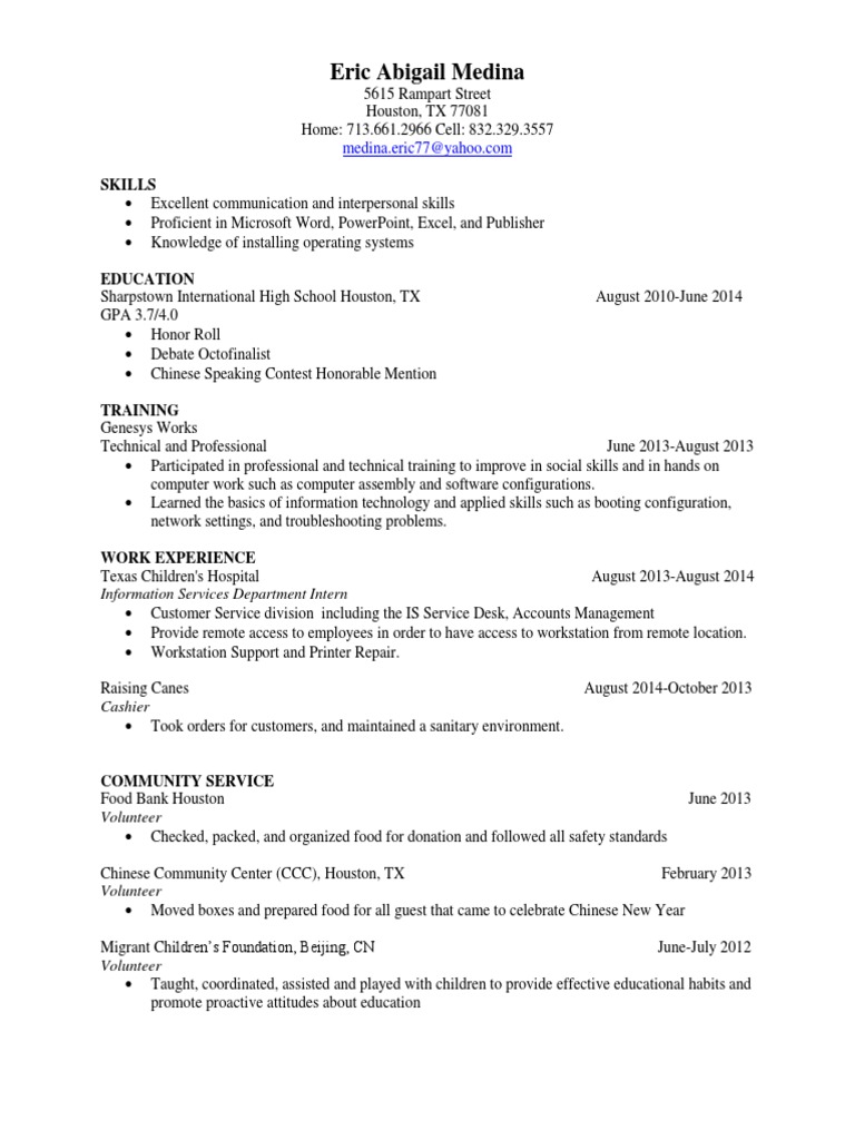 Eric Medina's Resume: Skills & Experience | PDF | Computers