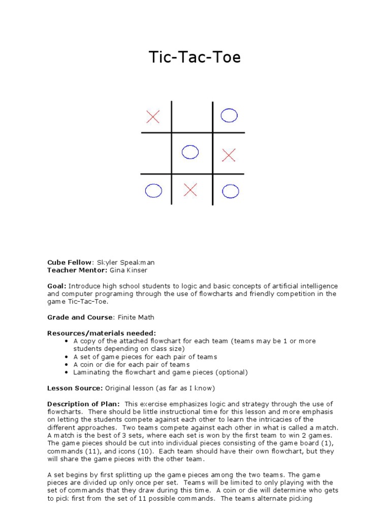 Tic Tac Toe | PDF | Behavior Modification | Learning