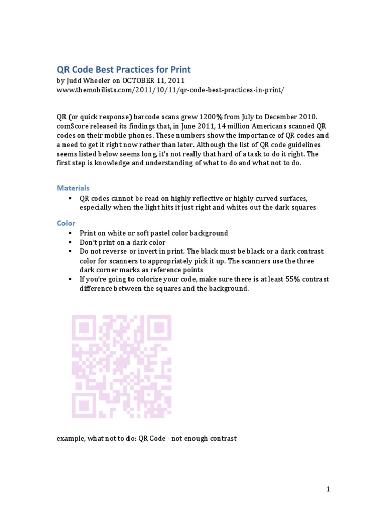 QR Code Best Practices | PDF | Computing | Digital Technology