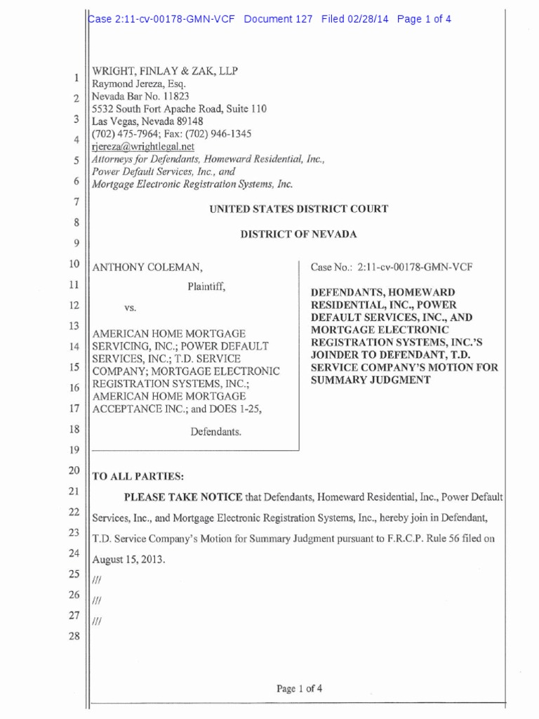 Motion For Joinder | PDF