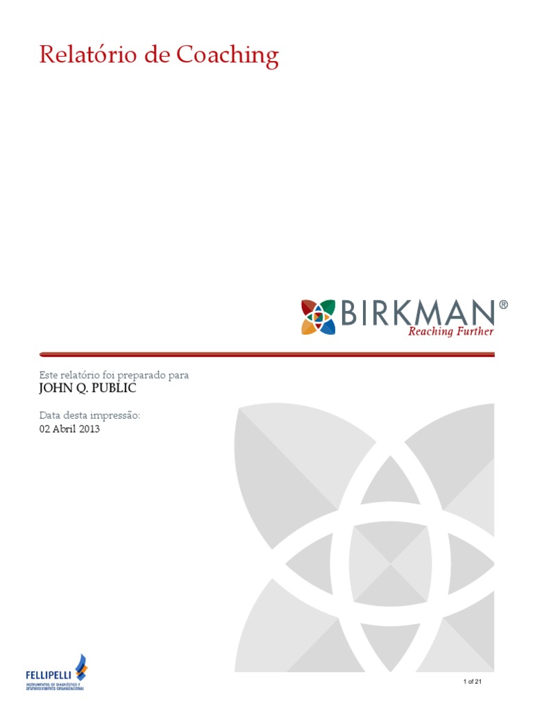 Modelo Birkman Coaching Português | PDF | Tomada de decisões | Tempo