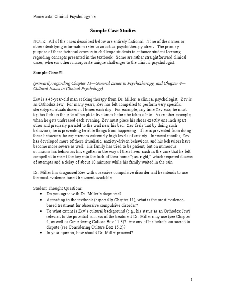 Case Studies 01 | PDF | Clinical Psychology | Personal Development