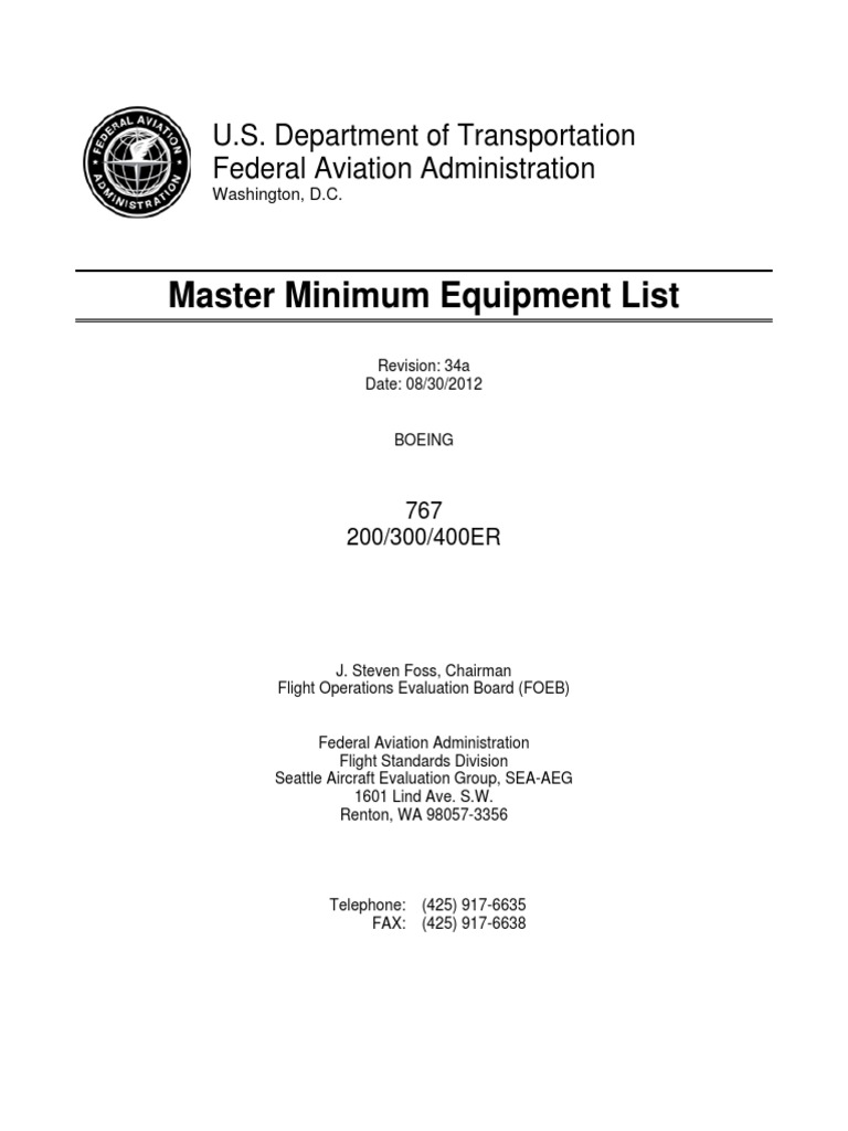 B-767 Mmel | PDF | Air Traffic Control | Cargo