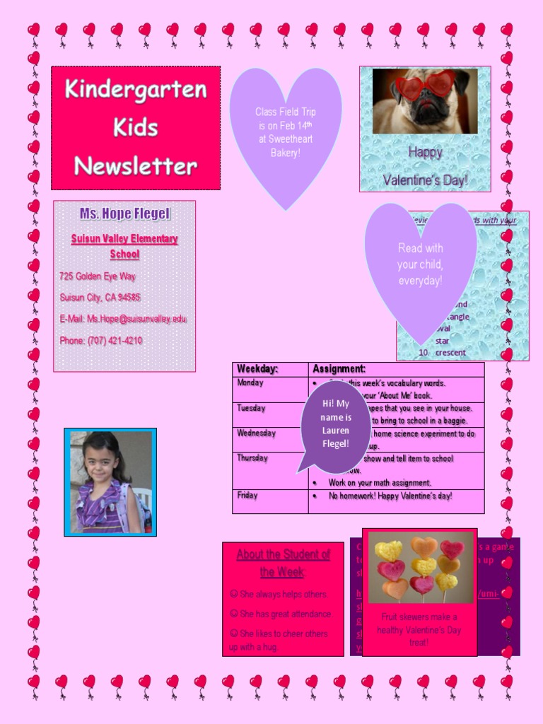 Hope Flegel Class Newsletter | PDF