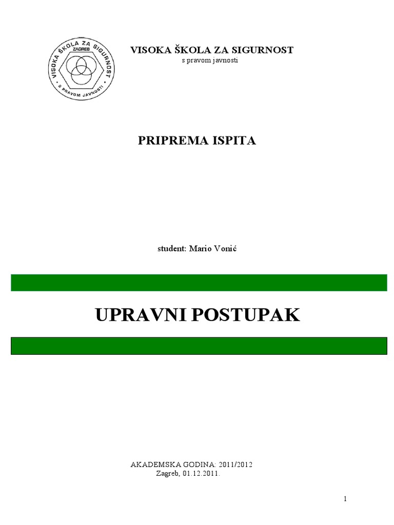 Upravni Postupak (Moje) | PDF