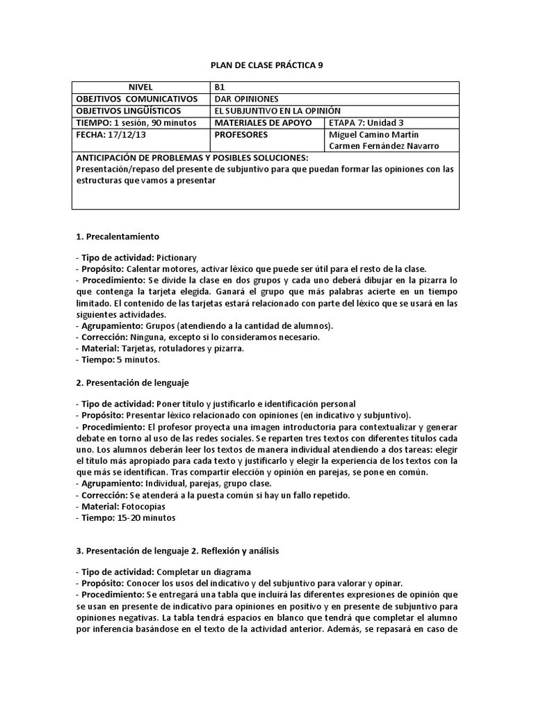 Clase B1: Opiniones y Subjuntivo | PDF | Maestros | Cognición