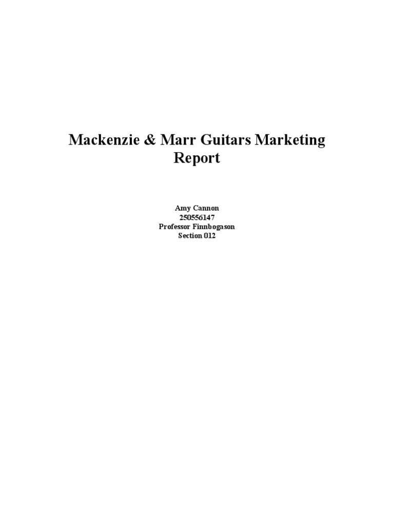 Mackenzie Marr Marketing Report | PDF | Advertising | Retail