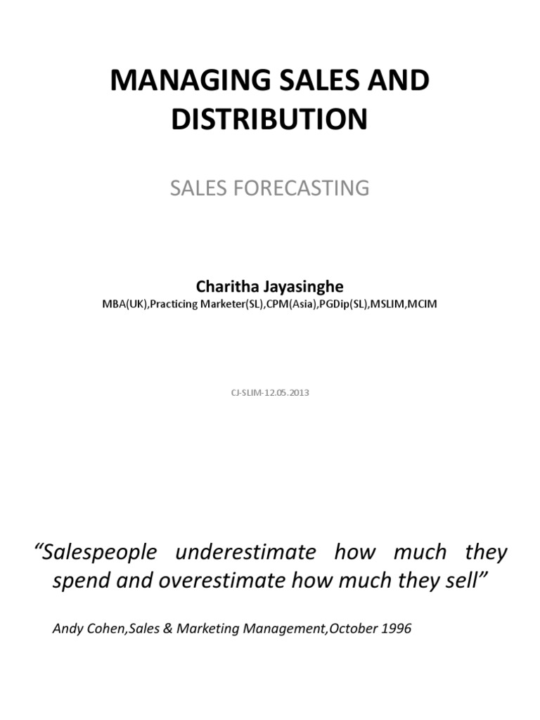 MSD - Sales Budgeting & Forecasting 1 | PDF | Forecasting | Sales