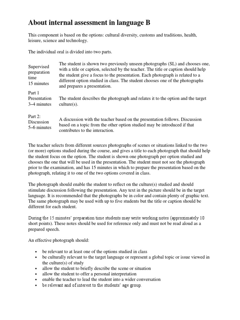 IB Spanish Oral Exam Preparation Guide | PDF | Human Communication ...