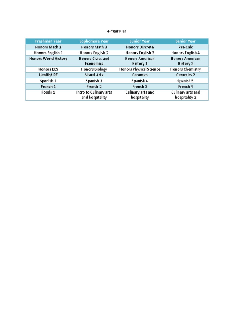 4 Year Plan | PDF