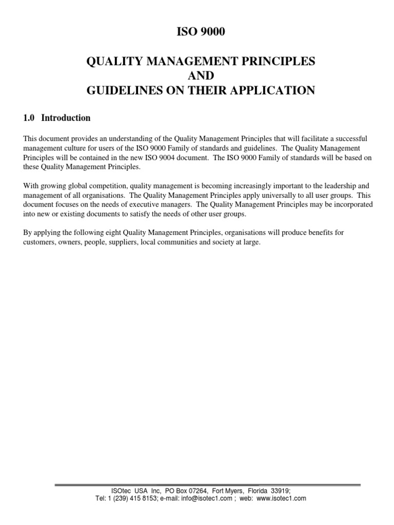 8 Quality Management Principles | PDF | Quality Management | Iso 9000