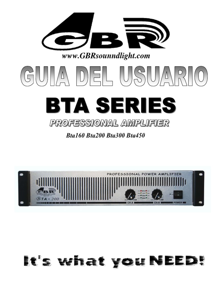 Potencia GBR Bta200 PDF | PDF | Altoparlante | Diodo emisor de luz