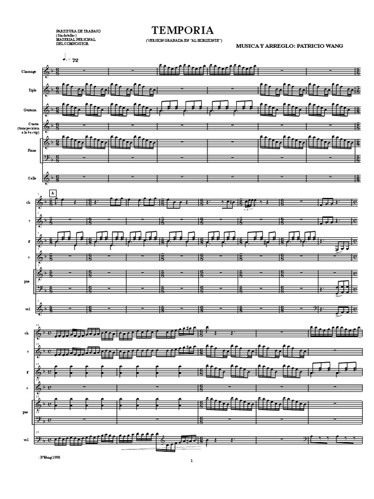 TEMPORIA. SCORE Trabajo. Vers. Horizonte | PDF | Instrumentos de cuerda ...