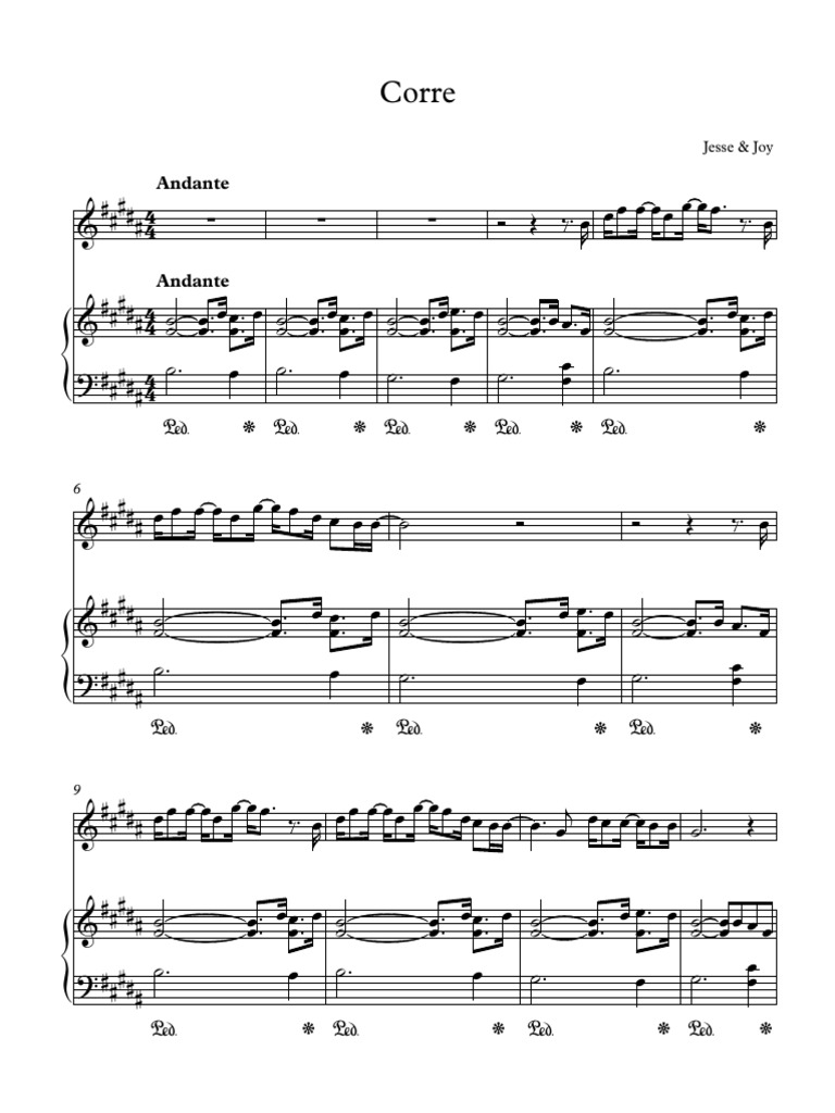 Corre - Jesse y Joy | Formes musicales | Notation musicale