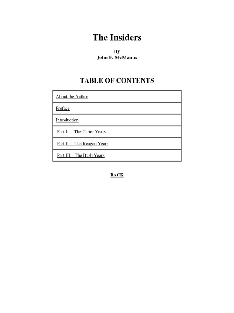 Insider Control in U.S. History | PDF