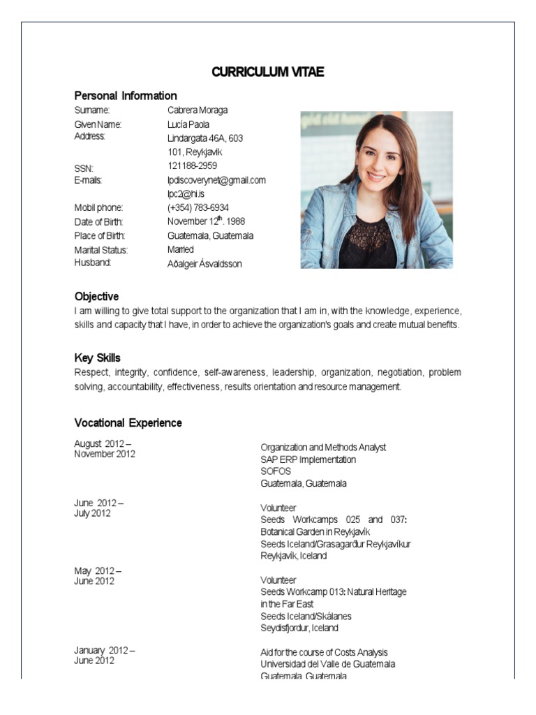 Curriculum Vitae Lucía Cabrera 2014 | PDF | Guatemala | Software