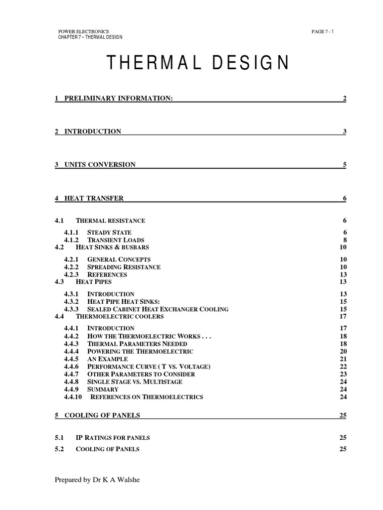 Chapter 7 Thermal Design | PDF | Electric Current | Heat