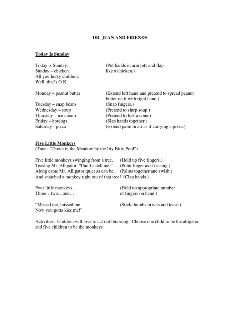 Lyrics DR Jean Friends | PDF | Hand | Arm