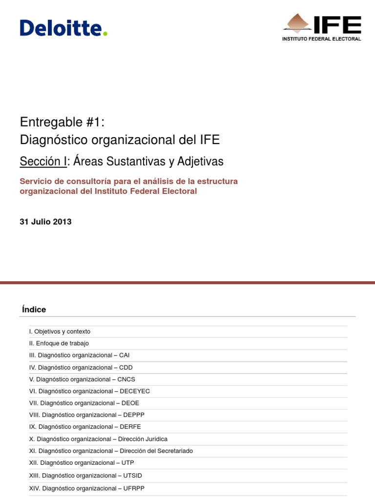 Diagnóstico Organizacional del IFE | PDF | México | Democracia