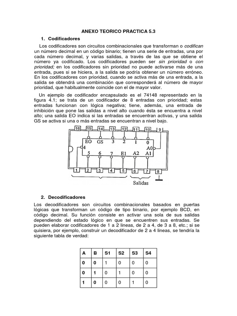 Anexo Codificadores y Decodificadores | Descargar gratis PDF | Decimal ...