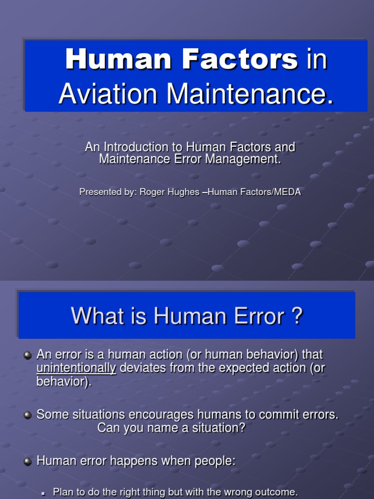 Human Factors in Aviation Maintenance | PDF | Aeronautics | Aircraft
