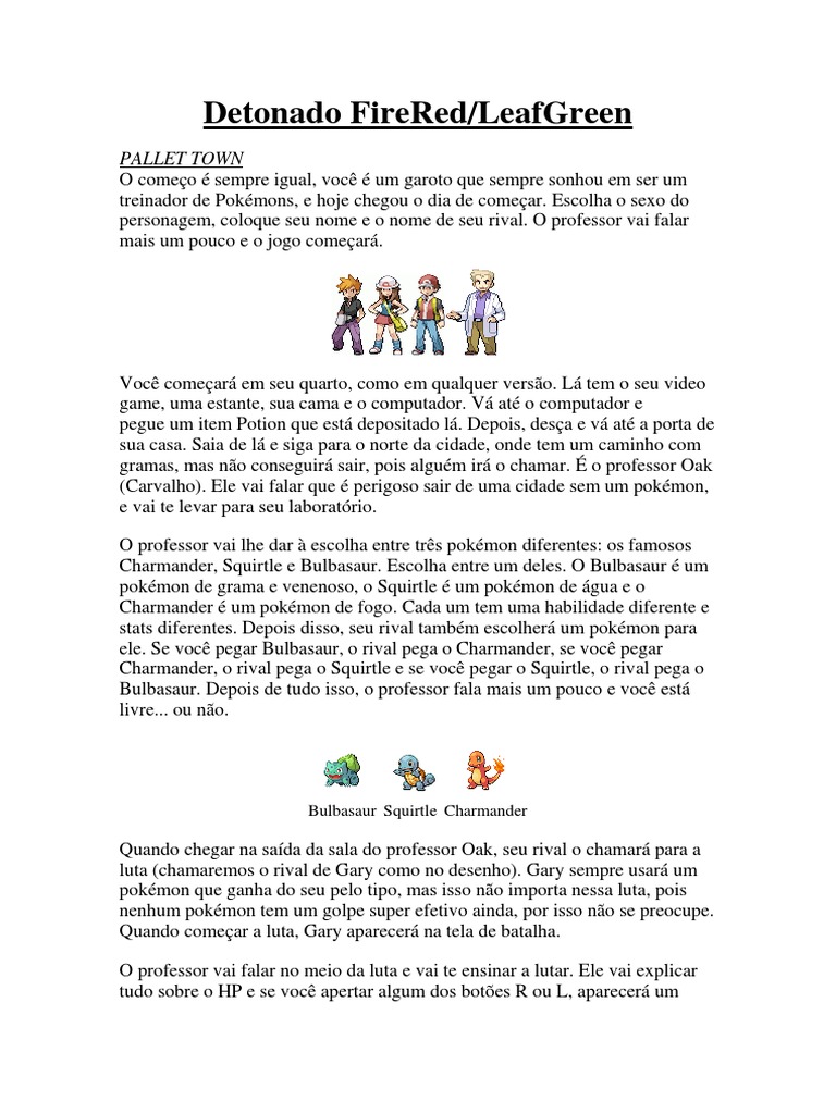 Detonado Pokemon | PDF | Formas de vida ficcionais | Franquias da Nintendo