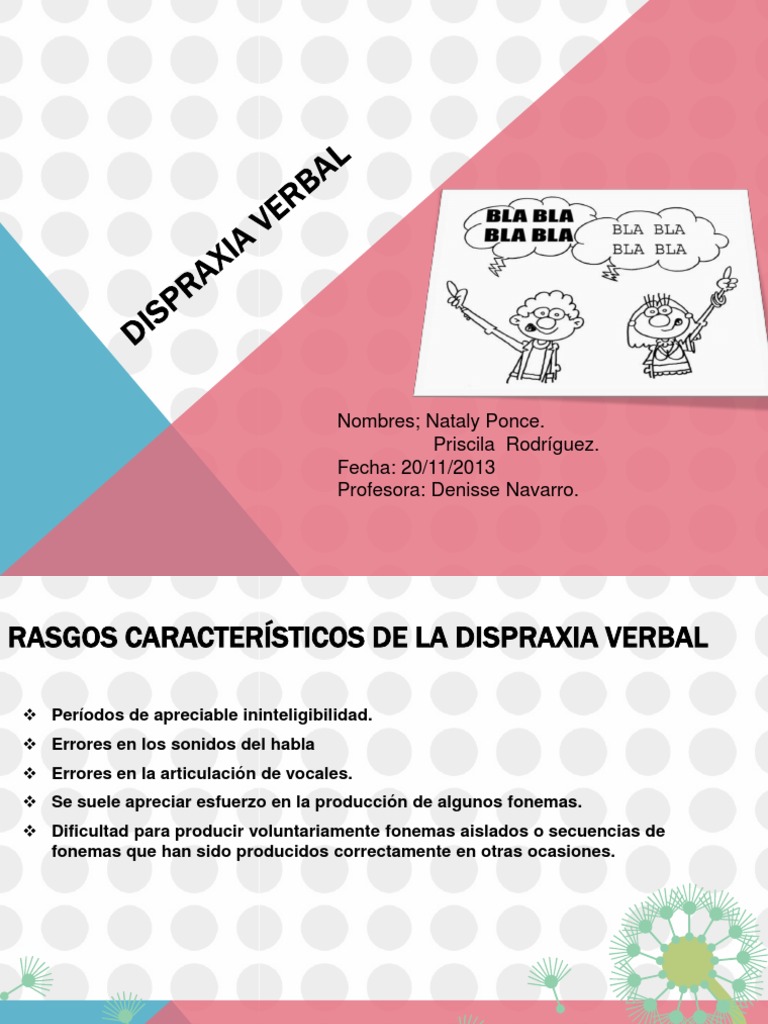 Dispraxia Verbal | PDF | Fonología | Fonema
