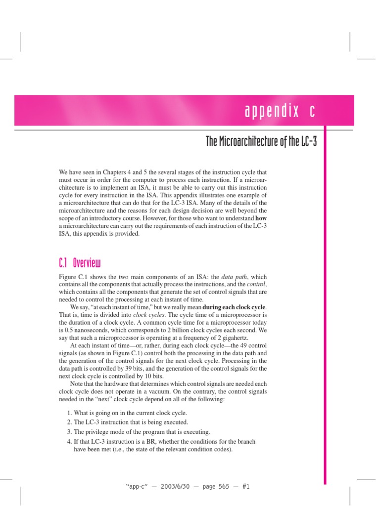 LC3 Appendix C | PDF | Instruction Set | Input/Output