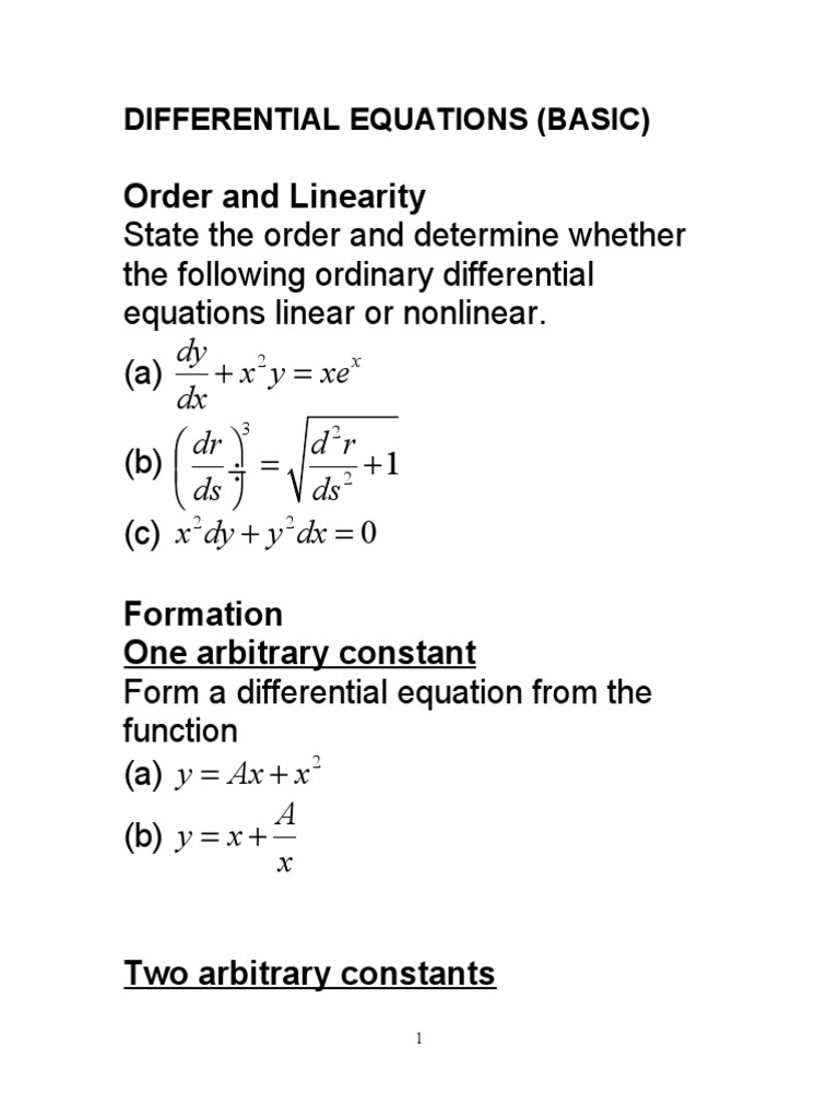 1.example First Order ODE | PDF | Differential Equations | Equations
