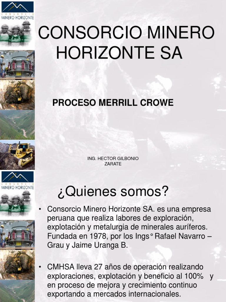 4.proceso Merrill Crowe - Horizonte | PDF | Oro | Zinc