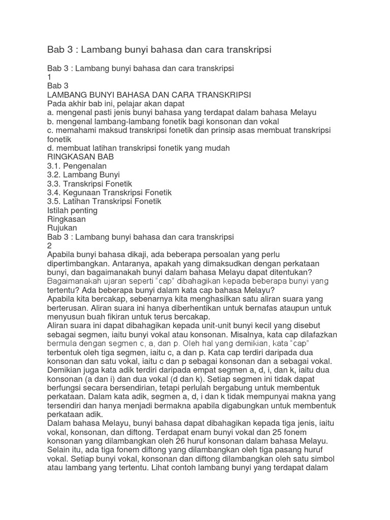 Nota Fonetik | PDF | Seni & Disiplin Bahasa