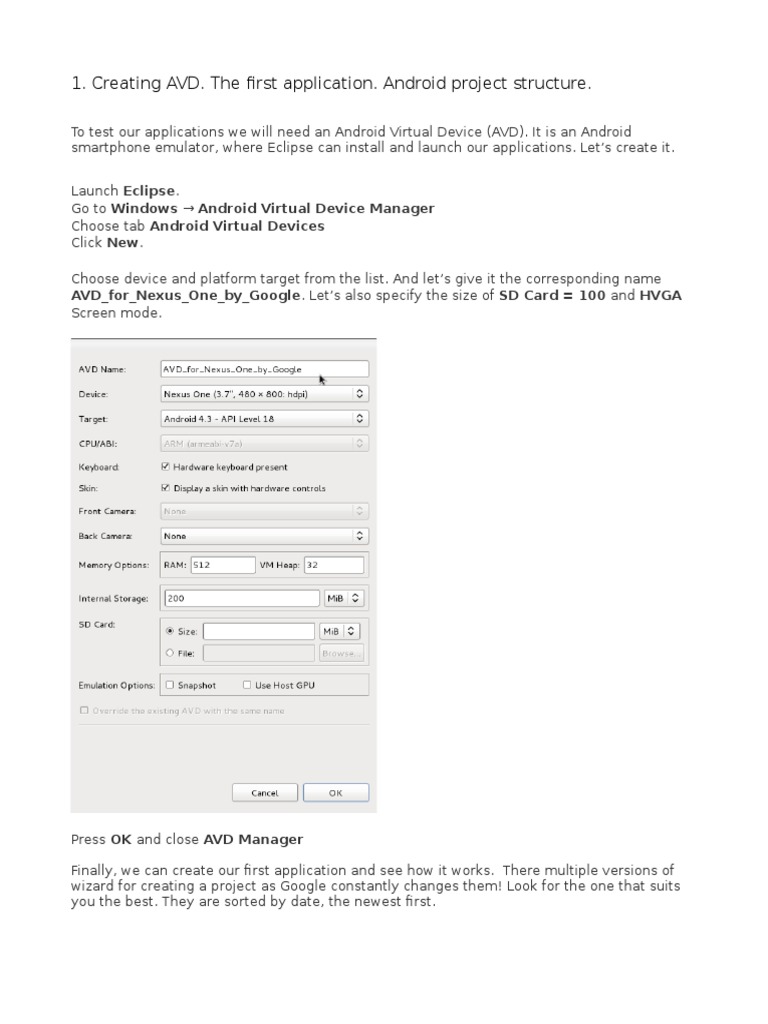 Android Guideline - Beginning - 1 | PDF | Android (Operating System ...