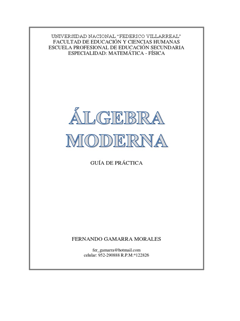 Álgebra Moderna | PDF | Grupo (Matemáticas) | Campo (Matemáticas)