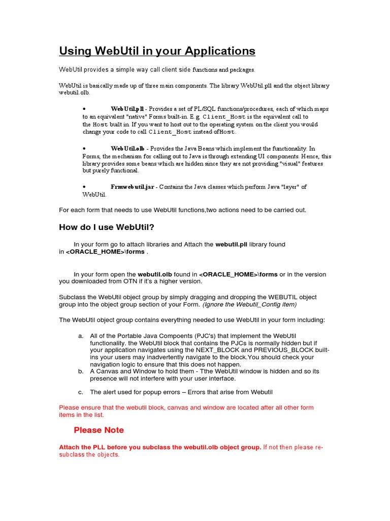Using WebUtil in Your Applications | PDF | Object Relational Mapping ...