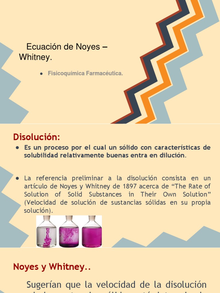 Ecuación de Noyes – Whitney. (1) | Solubilidad | Química Física