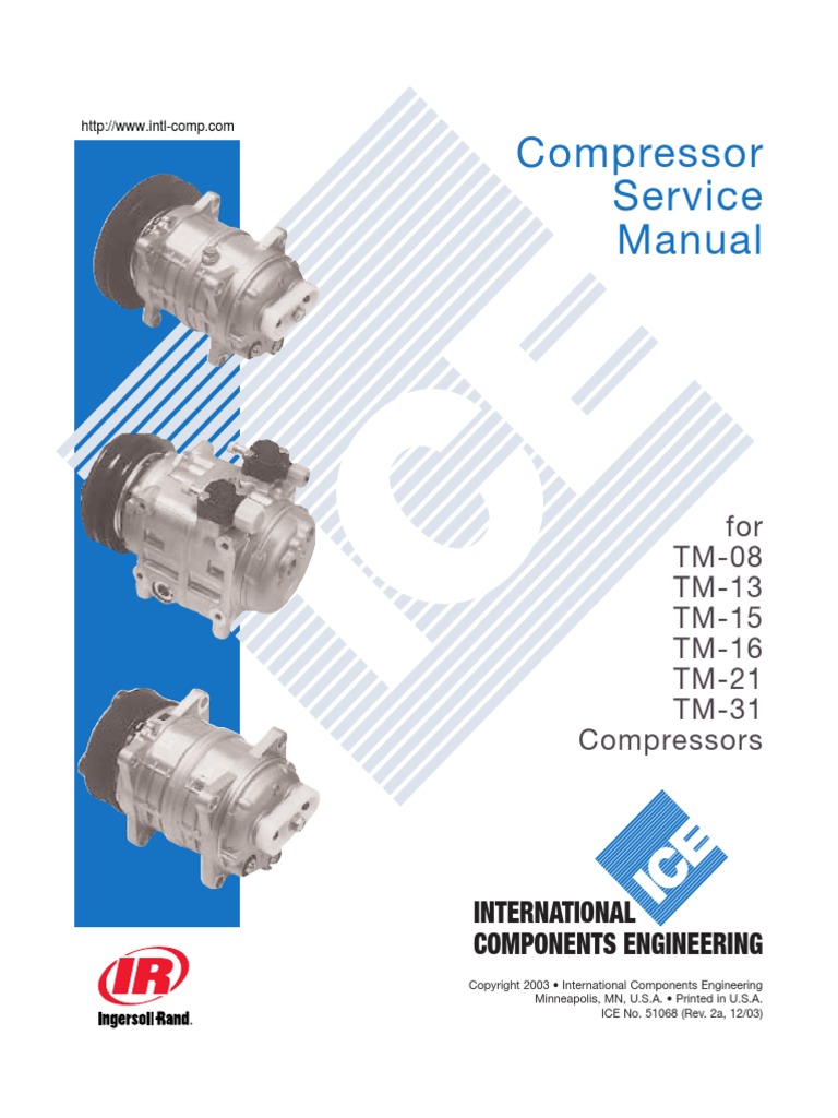 Ice Compressor Complete Service Manual | PDF | Gas Compressor | Screw