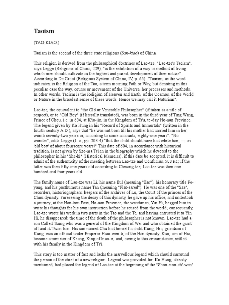 Taoism | PDF | Laozi | Tao