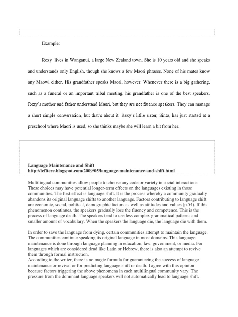 Language Maintenance and Shift | PDF | Sociolinguistics | Human ...