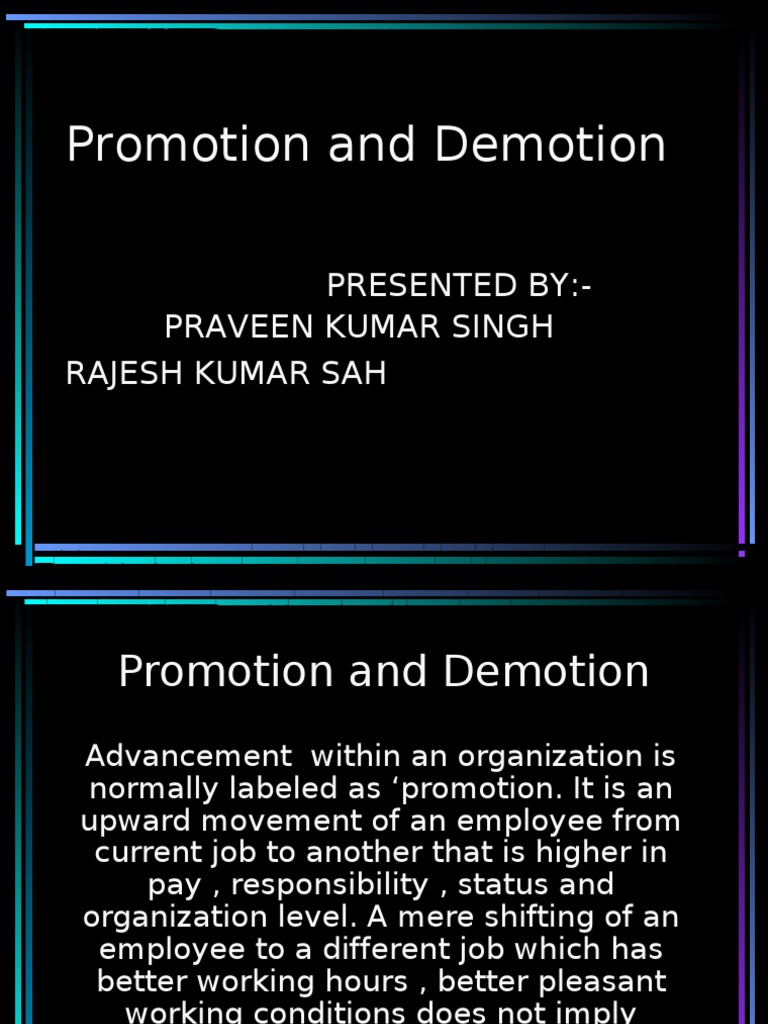 Promotion and Demotion | PDF | Human Resources | Employment