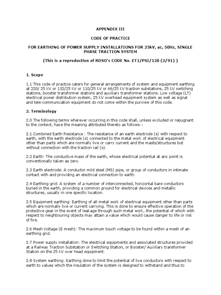 Earthing Of Power Supply Installations 1 Pdf Electrical