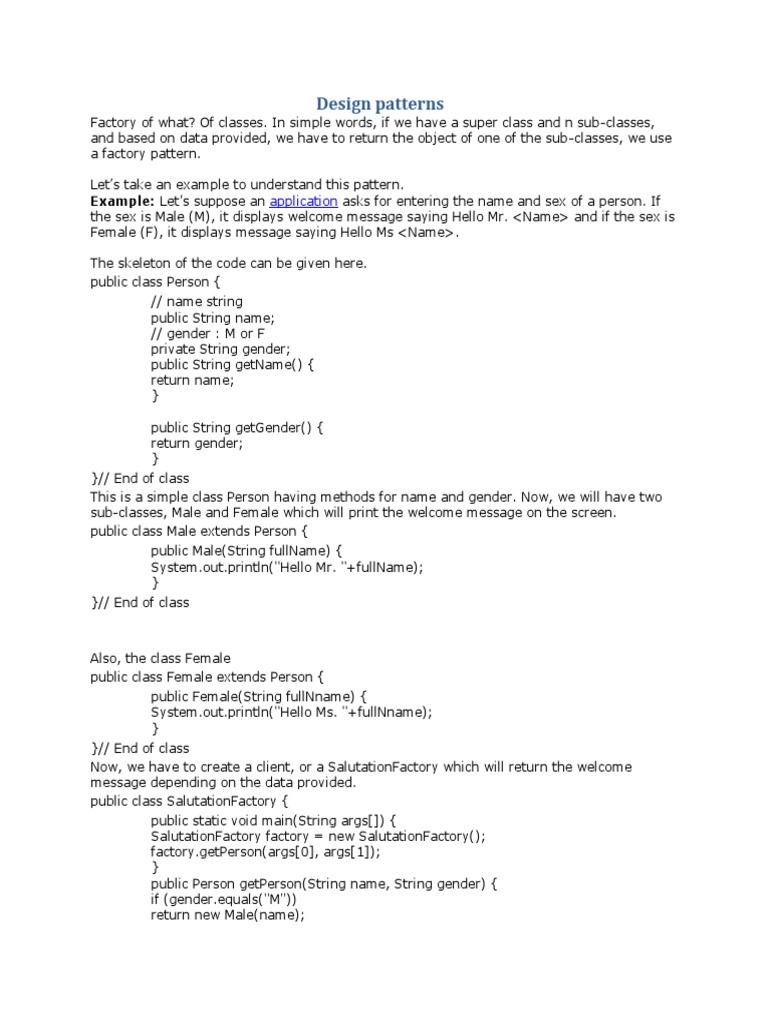 Design Patterns | Download Free PDF | Class (Computer Programming) | Method (Computer Programming)