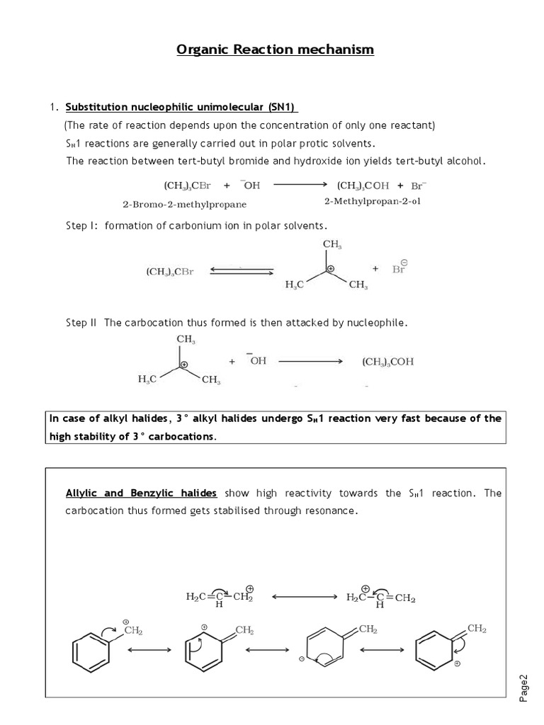 Organic Reaction Mechanism | PDF | Chemical Reactions | Physical Chemistry