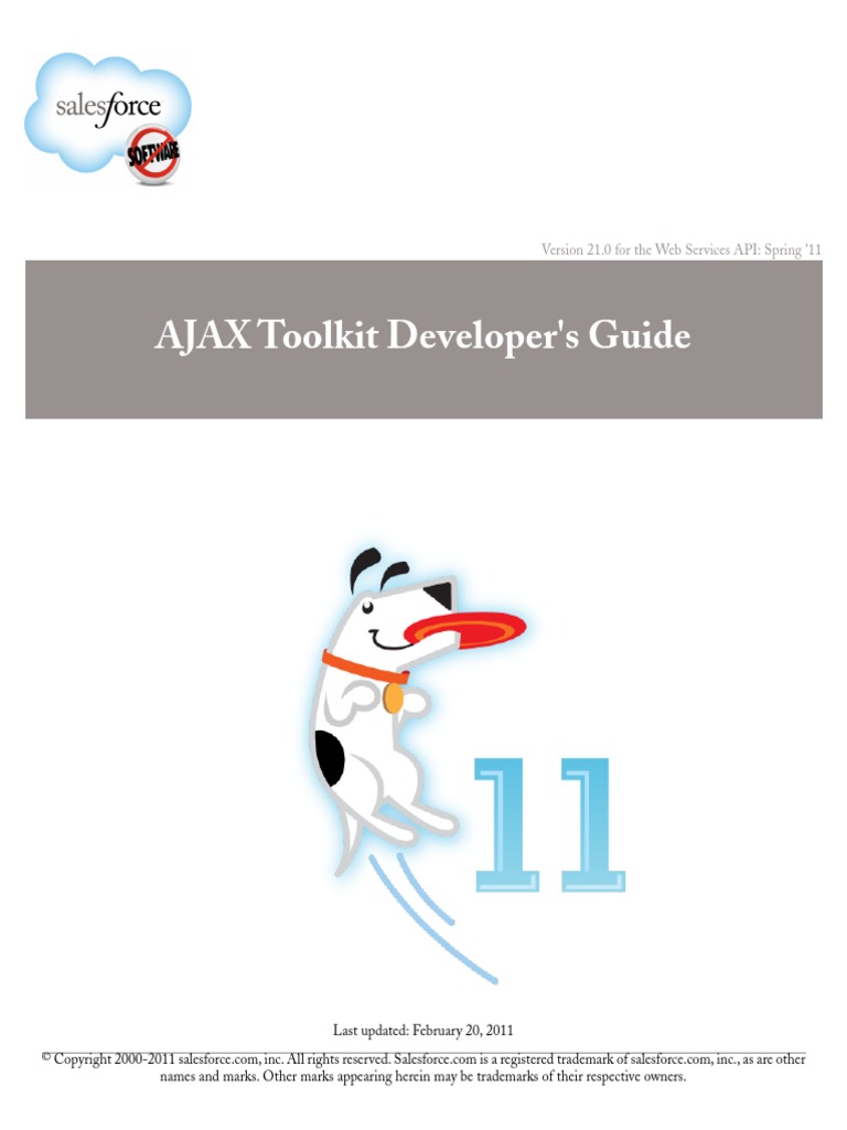 Ajax Toolkit Developers Guide Version 210 For The Web Services Api Spring 11 Pdf Java