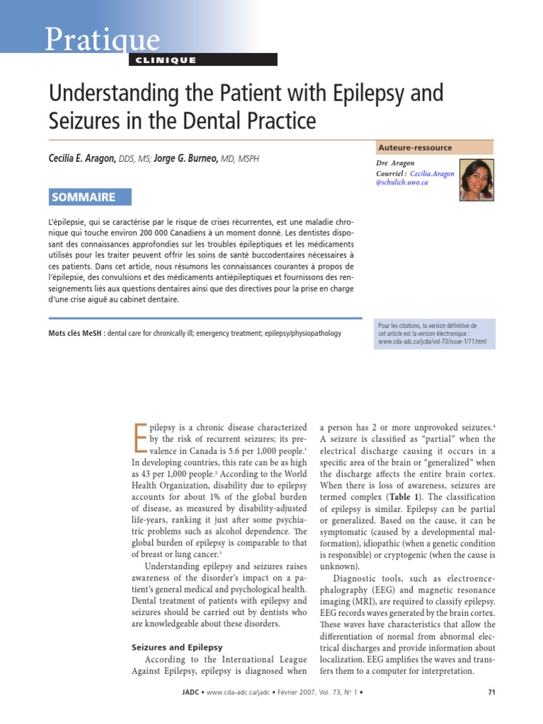 Pratique: Understanding The Patient With Epilepsy and Seizures in The ...
