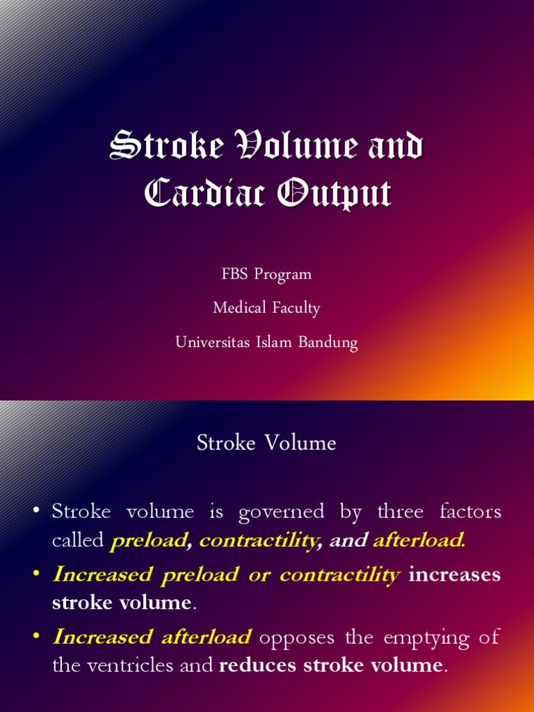 Stroke Volume: Factors and Impact | PDF | Heart | Heart Rate