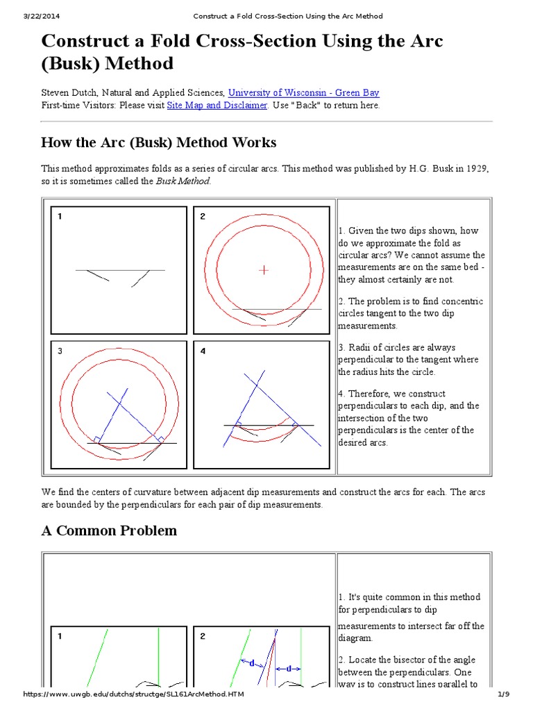 Construct A Fold Cross-Section Using The Arc Method | PDF | Circle ...