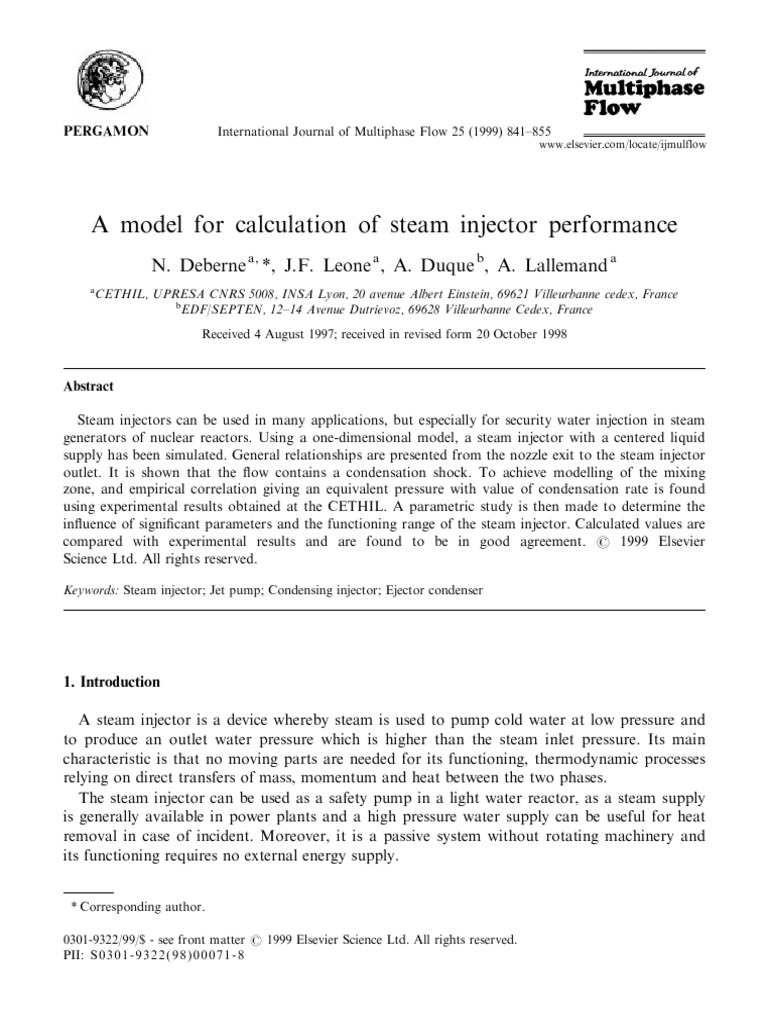 Model For Calculating Steam Ejector Performance | PDF | Shock Wave | Nozzle