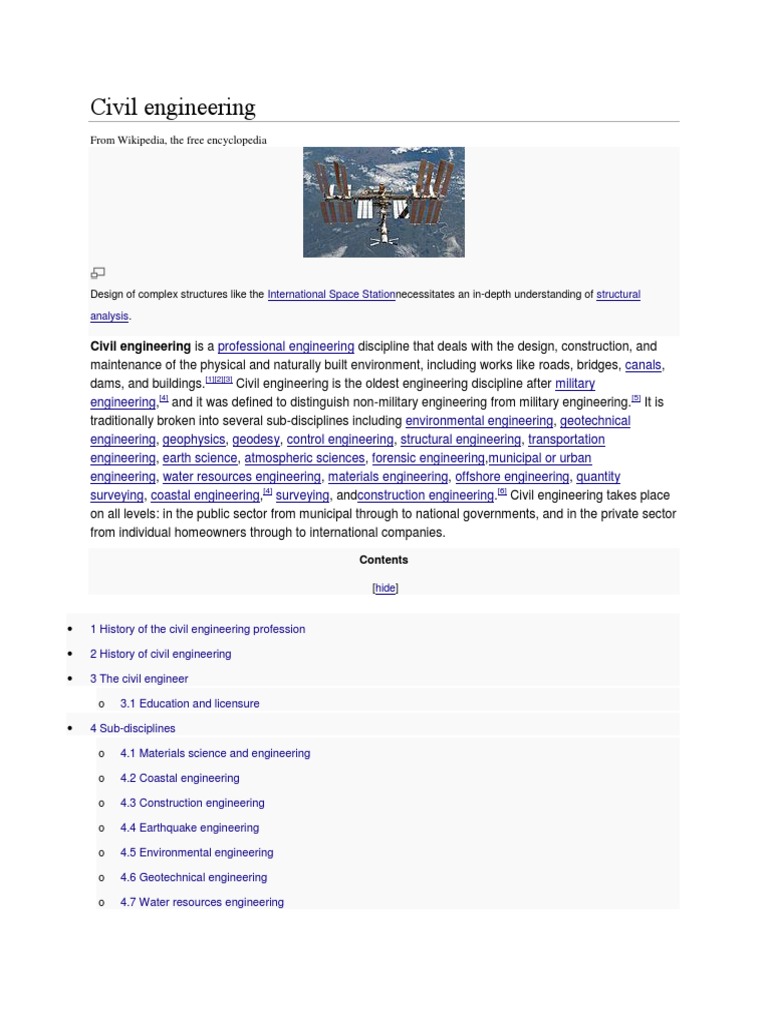 Civil Engineering: From Wikipedia, The Free Encyclopedia | PDF ...