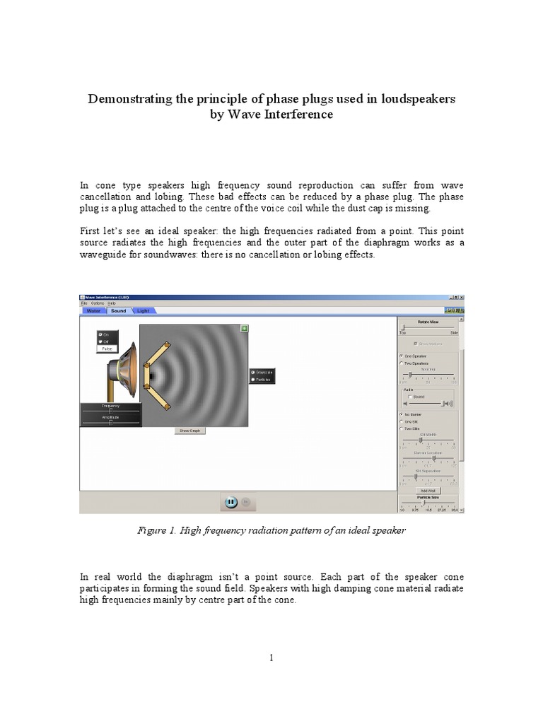 Phase Plugs in Loudspeakers Explained | PDF